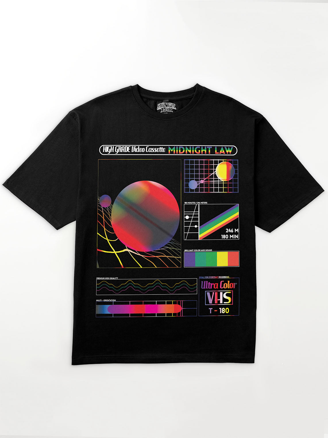 VHS Oversized T-Shirt | Midnight LAW India | Vintage Aesthetic | Oversized