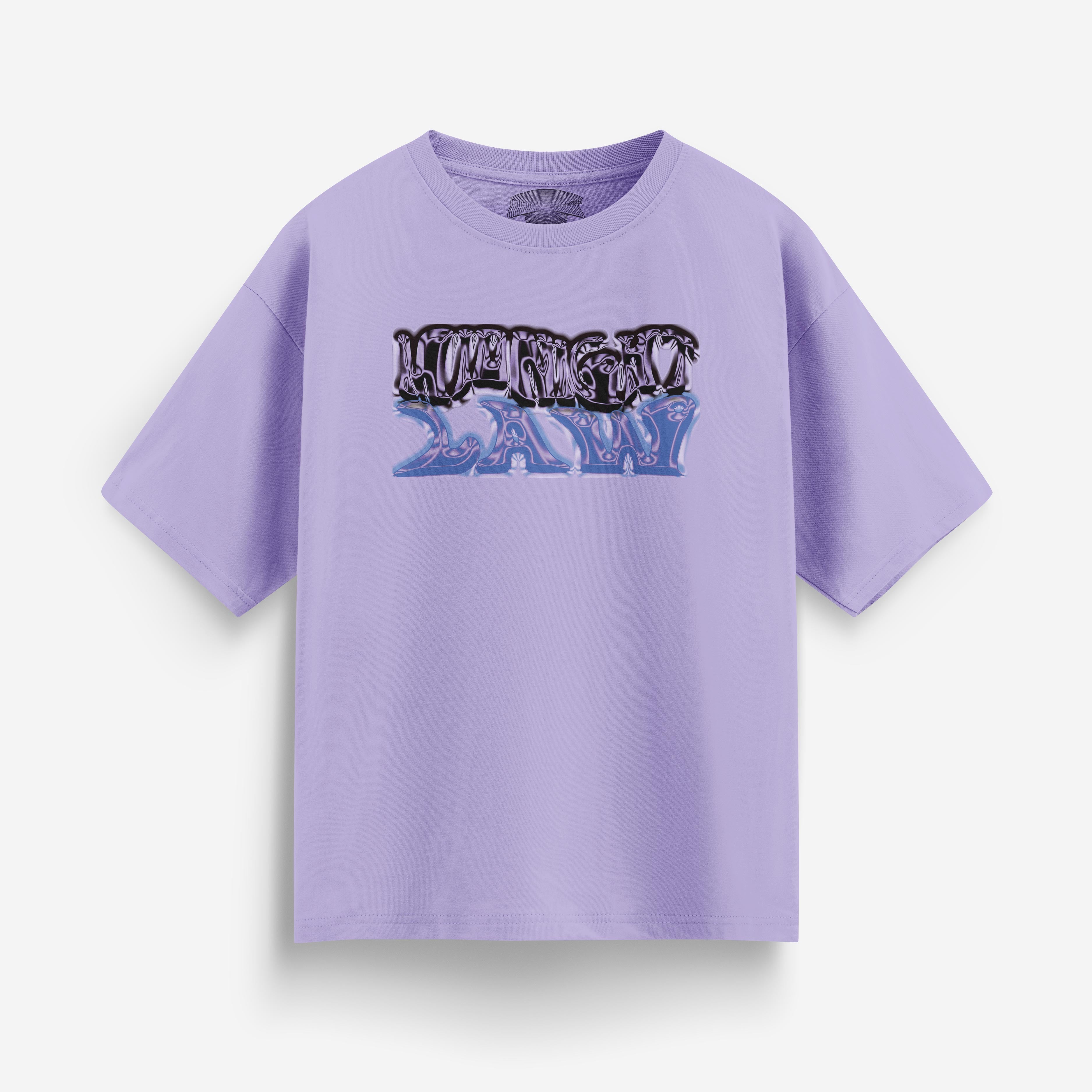Liquid Violet Heavyweight Oversized T-Shirt [Unisex] - 280 GSM - Midnight LAW India